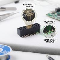 China High Density 40-Pin 2.54MM Dual Row Female Header Connector Gold Flash PA6T Data Bus PCB Through Hole for sale