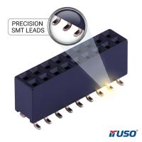 China Ultra-Fine 1.0MM Pitch Dual Row Female Header Connector Gold Flash PA6T 04P-80P High Density PCB Socket for sale