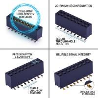 China SMT Surface Mount 1.27MM Pitch Female Header Connector Dual Row Gold Flash PA6T PCB Assembly for sale