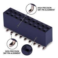 China SMT Surface Mount 1.27MM Pitch Female Header Connector Dual Row Gold Flash PA6T PCB Assembly for sale