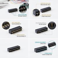 China Dual Row 2.54MM Right Angle Female Header Connector 04P-80P Gold Flash PA6T PCB Through Hole for sale