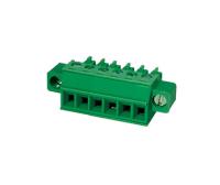 China Plugable Terminal Block Connector CPT 3.81mm Pitch 1*10P Green PA66 SN Plated 30-16AWG for sale