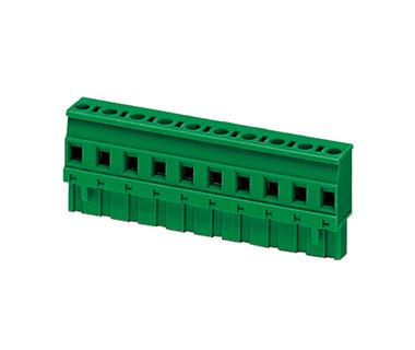 China H26.0mm DIP Plug In Terminal Block Connector 1*09P Green PA66 SN Plated 30-12AWG for sale