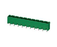China Green Terminal Block Connector Pluggable 1*13P PA66 SN Plated DIP Wafer H15.9mm for sale