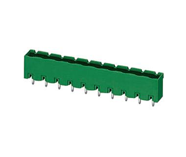 China Green Terminal Block Connector Pluggable 1*13P PA66 SN Plated DIP Wafer H15.9mm for sale