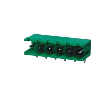 China 5.08mm Center Space Terminal Strip Connector 1*08P PA66 SN Plated DIP/RA 300V 18A for sale