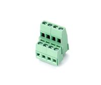China Dual Row PCB Pluggable Terminal Block , M3 Steel 5.08mm Pitch 2*04P Green PA66 SN for sale