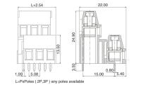 China Dual Row PCB Pluggable Terminal Block , M3 Steel 5.08mm Pitch 2*04P Green PA66 SN for sale