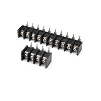 China PCB Barrier Terminal Screw Connector Block 9.52mm Pitch 1*10P Right Angel M4 Steel for sale