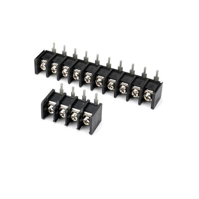 China PCB Barrier Terminal Screw Connector Block 9.52mm Pitch 1*10P Right Angel M4 Steel for sale