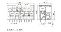 China Dual Row Barrier Terminal Block Connector 2*10P DIP Produced By Automatic Working Lines for sale