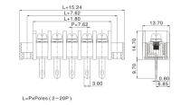 China DIP Barrier Terminal Block Connector M3 Steel Screw Customized Pins With Flang for sale