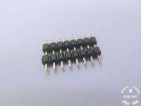 China Plug In Male Pin Header Connector 1*8P L=14mm Double Plastic 0.8U Gold Flash PE Packaging for sale