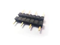 China Phosphor Bronze 2.54MM Pitch PA6T 1*7P Gold Flash Pin Header for sale