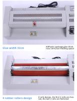 China Paper Size A3 Hot and Cold Automatic Laminating Machine with 25.5mm Large Rubber Roller for sale