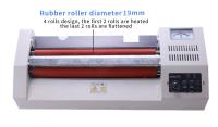 China Paper Size A3 Hot and Cold Automatic Laminating Machine with 25.5mm Large Rubber Roller for sale