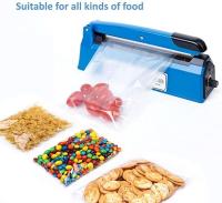 China Blue 8 Inch Impulse Bag Sealer 200mm Heat Sealing Machine Convenient Kitchen Helper for sale