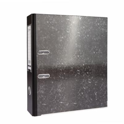 China Office Stationery Hard Plastic File Folder with Marble Lever Arch and Customizable Logo for sale