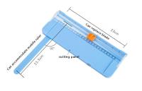 China Blue Mini Slide Paper Cutter with Ruler Cutting Thickness 10 Sheets of 80g Printing Paper for sale