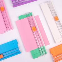 China Blue Mini Slide Paper Cutter with Ruler Cutting Thickness 10 Sheets of 80g Printing Paper for sale