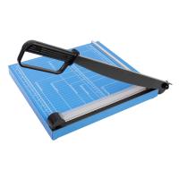 China Professional A4 Manual Desktop Paper Cutter with Blue Base and Metal ABS Construction for sale