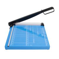 China Professional A4 Manual Desktop Paper Cutter with Blue Base and Metal ABS Construction for sale