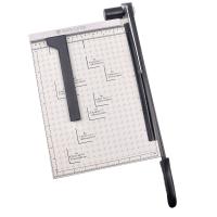 China 12 Sheets Cutting Capacity Mini Manual Guillotine A4 Paper Cutter with Layering in White for sale