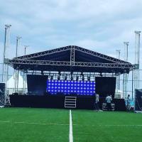 China Portable Stage Lighting Semi Circle Podium Event Roof Truss for sale