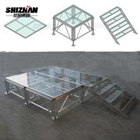 China Wedding Party Glass Stage Decoration Portable Dance Floor For Stage Lighting for sale