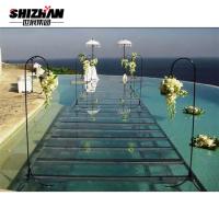 China Large Corporate Event Stage Retractable Acrylic Tempered Glass Lights Round Stage for sale