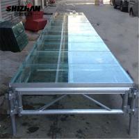 China Wedding Glass Stage Ceremony Swimming Pool Floor Acrylic Transparent Mobile Stage Platform for sale