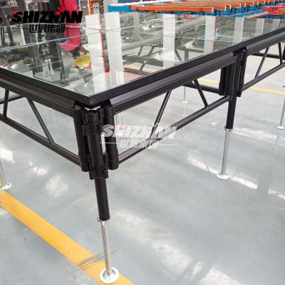 China Ladder Spigot Truss Wedding Platform Stage Aluminium Glass Material for sale