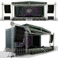 China Aluminum Alloy Square Box Curved Canopy Event Truss Roof System for sale