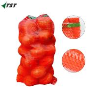 China Plastic Polypropylene Tubular Potato Packing Bag Red Mesh Produce Onion Sacks Net Bags for Vegetables for sale