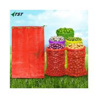 China Plastic Polypropylene Tubular Potato Packing Bag Red Mesh Produce Onion Sacks Net Bags for Vegetables for sale