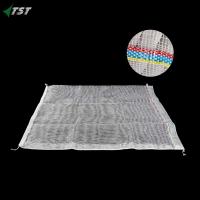China White Color Pp Potato Leno Bag 68*89cm With Red Drawsting For Farm Usage for sale