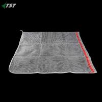 China White Color Pp Potato Leno Bag 68*89cm With Red Drawsting For Farm Usage for sale