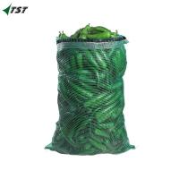 China L Sewing Pp Mesh Bag 56*89cm Green/White Color For Agriculture Products Packing for sale