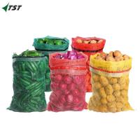 China L Sewing Pp Mesh Bag 56*89cm Green/White Color For Agriculture Products Packing for sale
