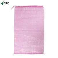 China 50kg 25kg Pink  Onion Sack Tubular Mesh Net Bag With Drawstring for sale