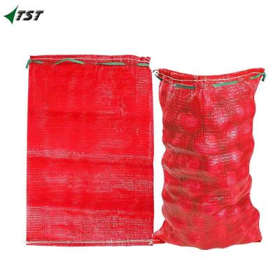 China 25KGS 30KG  Red Tubular Mesh Net Bag For Harvest Agricultural  Product for sale