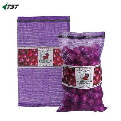 China Custom Logo Purple Pp Onion Bags For Storage Agriculture Products 50*80cm for sale