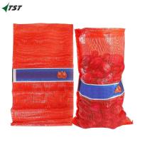 China Freash Onion Potato Packing Leno Mesh Bag 45*78cm Brazil Argentina Market Red Color for sale