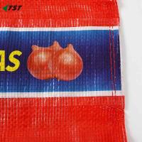 China Freash Onion Potato Packing Leno Mesh Bag 45*78cm Brazil Argentina Market Red Color for sale