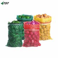 China 25kg 30kgs 50kgs Colombia Yellow Color Pp Leno Mesh Bag For Vegetable Fruit Packing for sale
