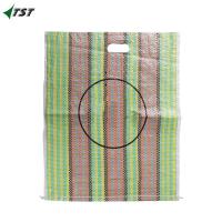 China Customized Colorful PP Woven Bag For Shopping With Strips Gunia for sale