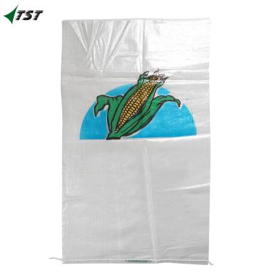 China Transparent Color 100lb 50kg White Woven Polypropylene Sacks For Cereal Corn for sale