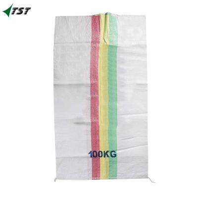 China 100kg White Printed Woven Polypropylene Sacks For Industry And Agriculture With Logo for sale