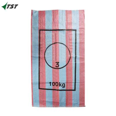 China Printed 120kg 100kg Poly Woven Bag PP Sack For Cereal Fertilizer Corn for sale