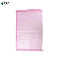 China Pink L Sewing Vegetable Mesh Bags 43*78cm For Agriculture Onion Vegetable Packing for sale